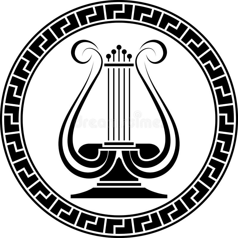 Stencil av lyran vektor illustrationer. Illustration av melodi - 37698000