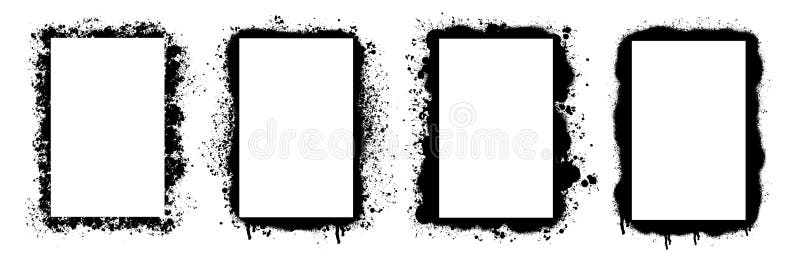 Stencil Black Frame Dirty Texture Rectangle Border. Color Border with ...