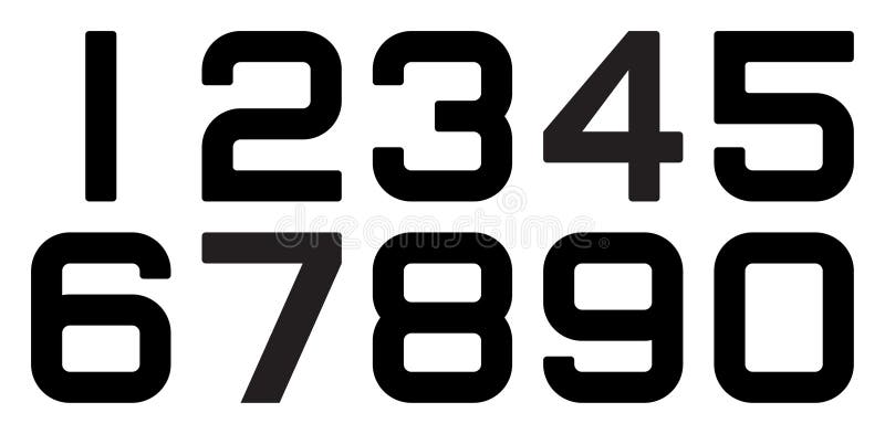 Numbers from Zero To Nine. Original Font Stock Vector - Illustration of ...