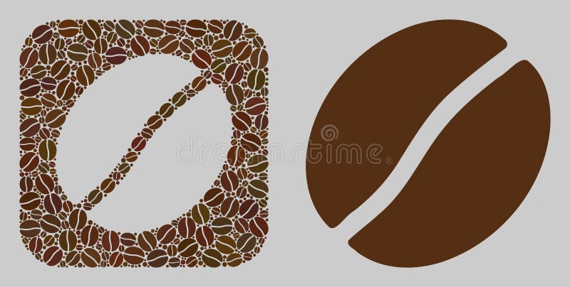 Stencil Collage Coffee Bean of Coffee Beans Stock Illustration ...