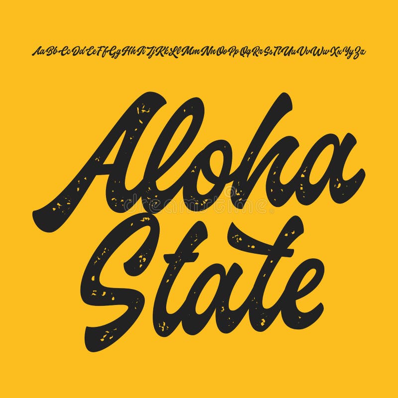 Original Brush Script Font Retro Typeface Vector Stock Vector ...