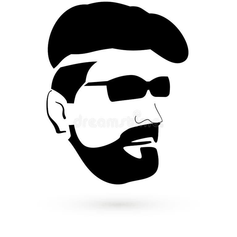 Stencil the Face of a Man. Raster Stock Illustration - Illustration of ...