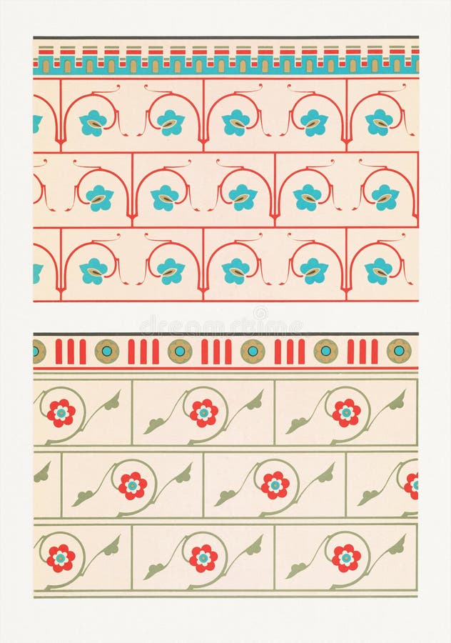 Stencil Floral Art Backgrounds Inspired by Medieval Designs Stock ...