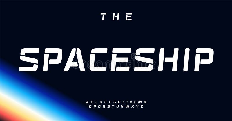 Stencil Futuristic Sci-fi Alphabet, Extra Glowing Letters Stock Vector ...