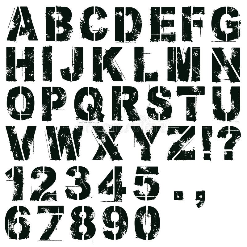 Stencil Font Numbers