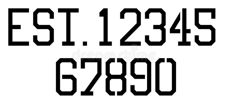 Stencil Numbers from Zero To Nine - Established Year Stock Vector ...
