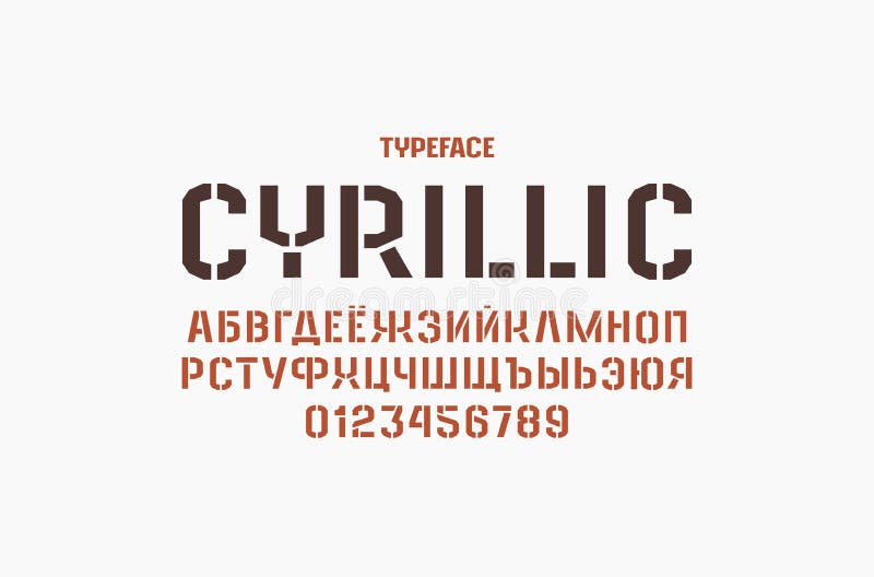 Stencil-plate Sans Serif Font in Military Style Stock Vector ... Stencil-plate Sans Serif Font in Military Style Stock Vector ...