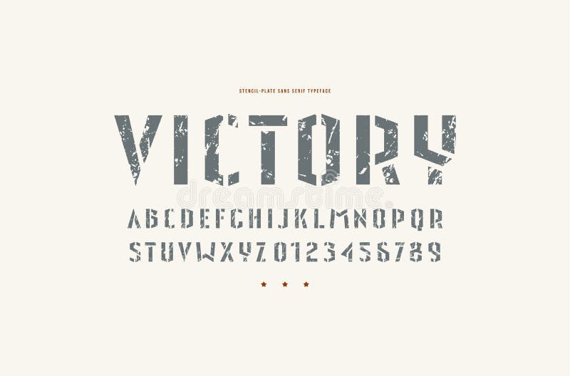 Stencil-plate Sans Serif Font in Military Style Stock Vector ... Stencil-plate Sans Serif Font in Military Style Stock Vector ...