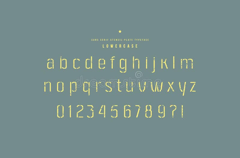 Stencil-plate Sans Serif Font Stock Vector - Illustration of plate ... Stencil-plate Sans Serif Font Stock Vector - Illustration of plate ...