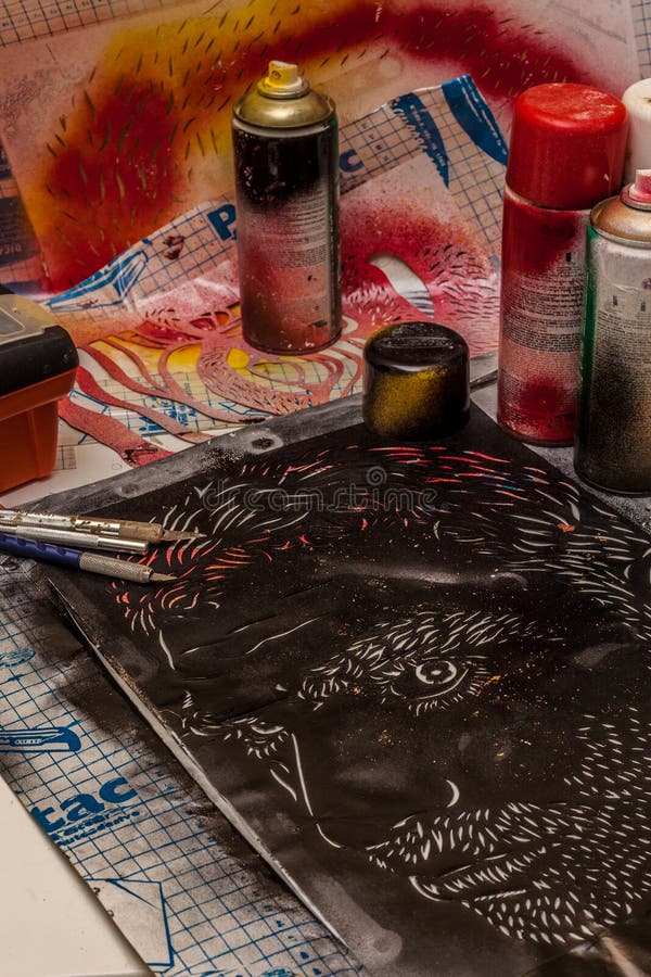 Stencil Practice Elements and Textures. Stock Image - Image of draw ...