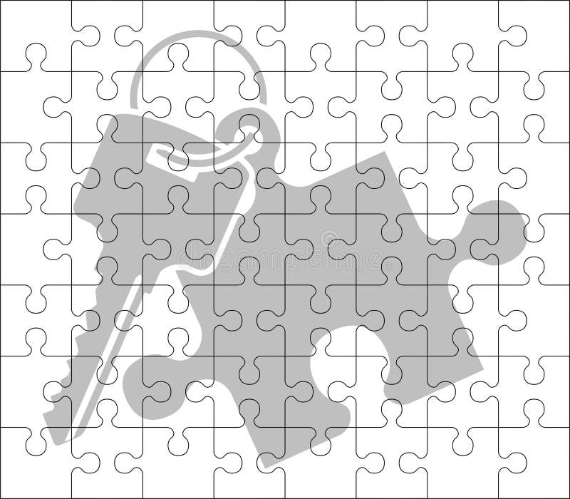 Stencil of puzzle key stock vector. Illustration of achievement - 27297278