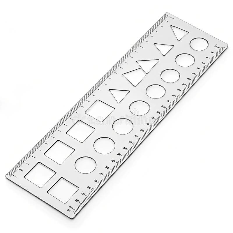 Stencil Ruler with Assorted Shapes Stock Illustration - Illustration of ...
