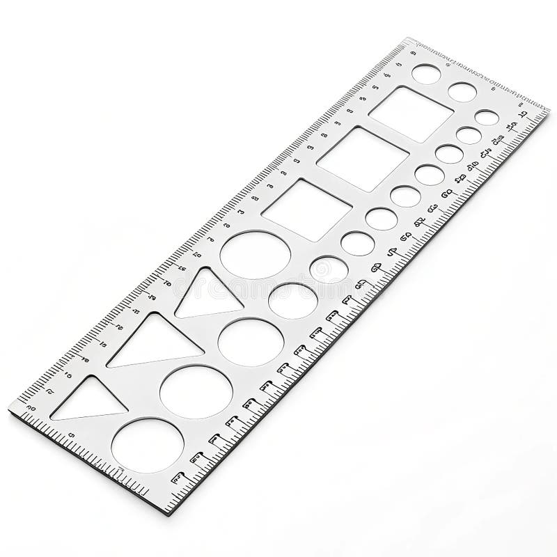 Stencil Ruler with Assorted Shapes Stock Illustration - Illustration of ...