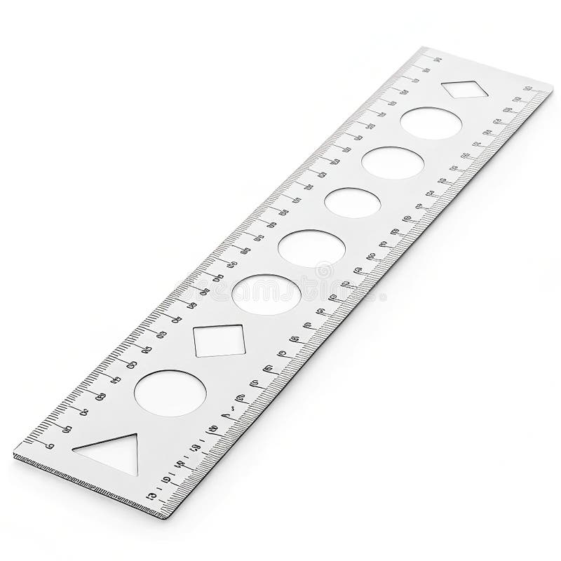 Stencil Ruler with Assorted Shapes Stock Illustration - Illustration of ...