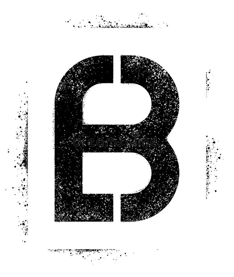 Stencil Sprayed Letter.Black Paint Art Font.Custom Font Illustration ...