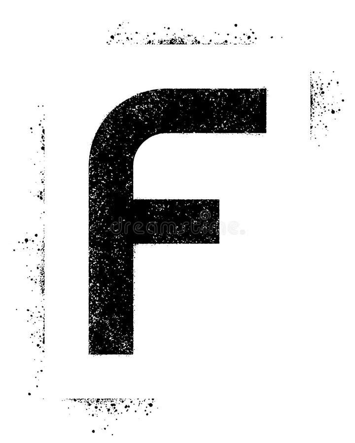 Stencil Sprayed Letter.Black Paint Art Font.Custom Font Illustration ...