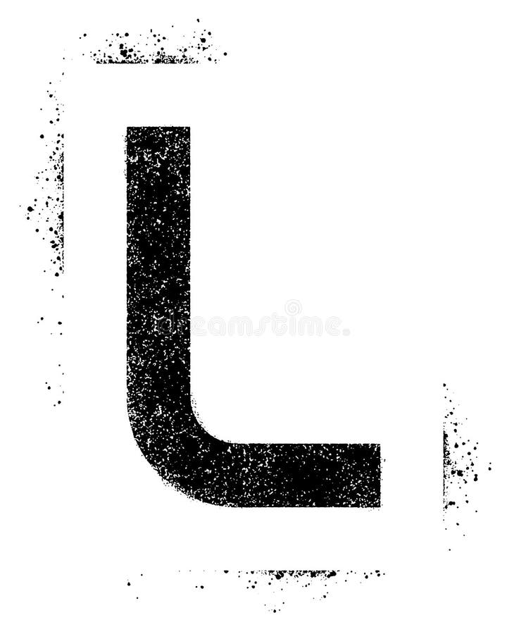 Stencil Sprayed Letter.Black Paint Art Font.Custom Font Illustration ...