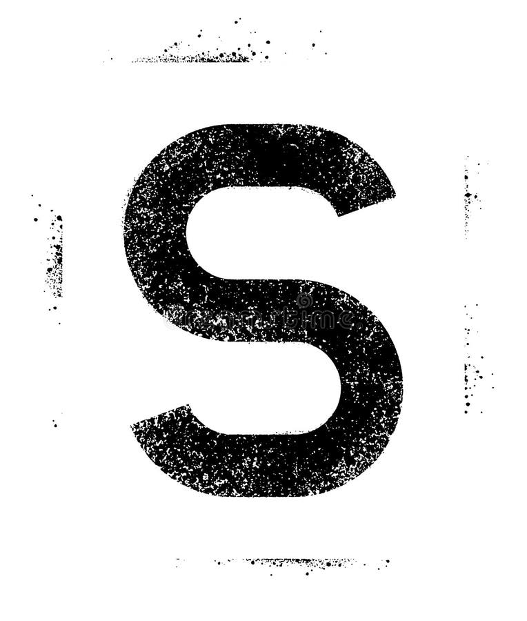 Stencil Sprayed Letter.Black Paint Art Font.Custom Font Illustration ...
