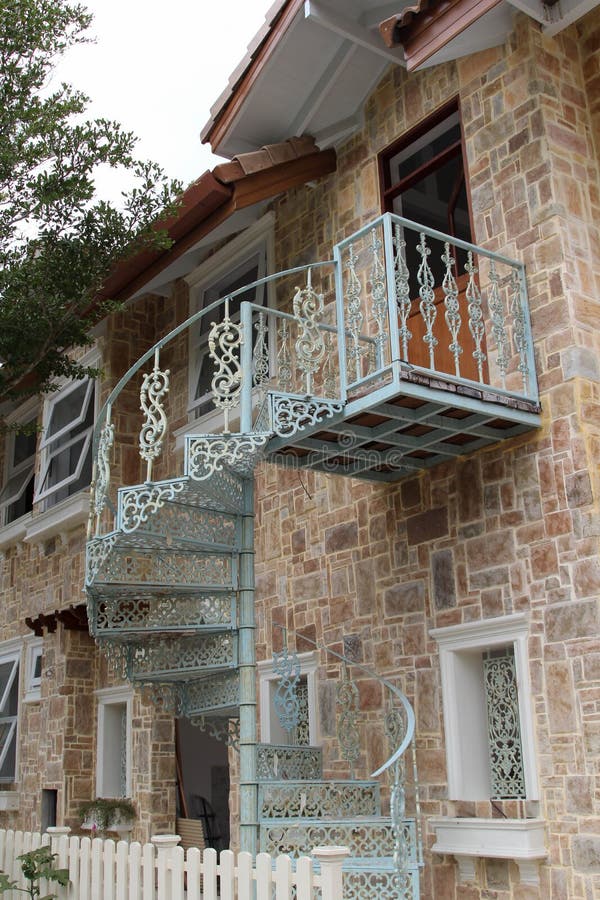 Spiral Staircase Outside of the House Stock Photo - Image of ...