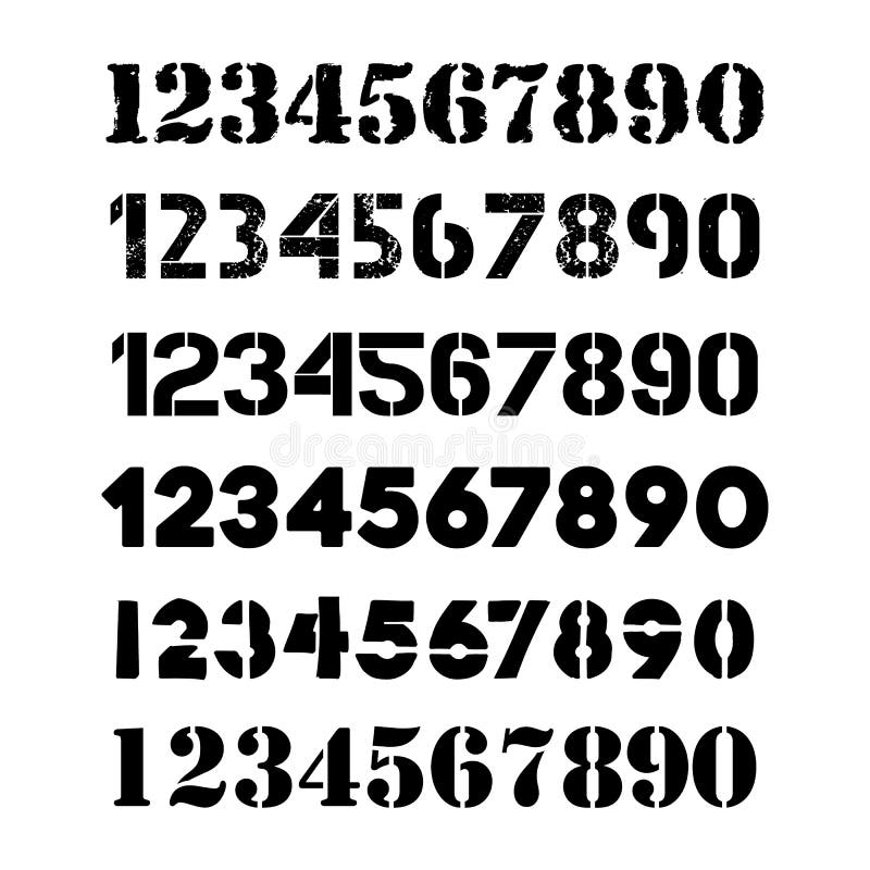 Numbers Paint Spray Stencil Stock Illustrations – 72 Numbers Paint ...