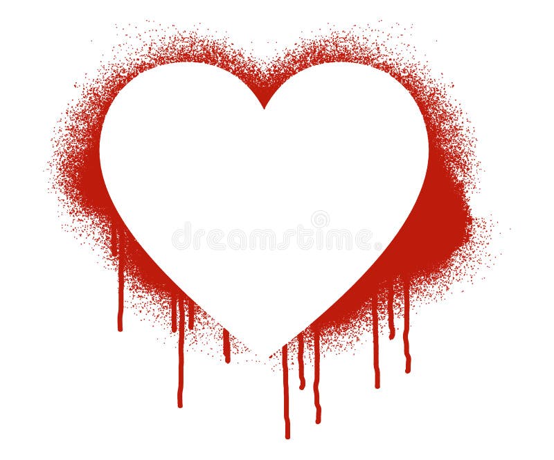 A Stenciled Heart Painted with Paint Spray is Seen Stock Illustration ...