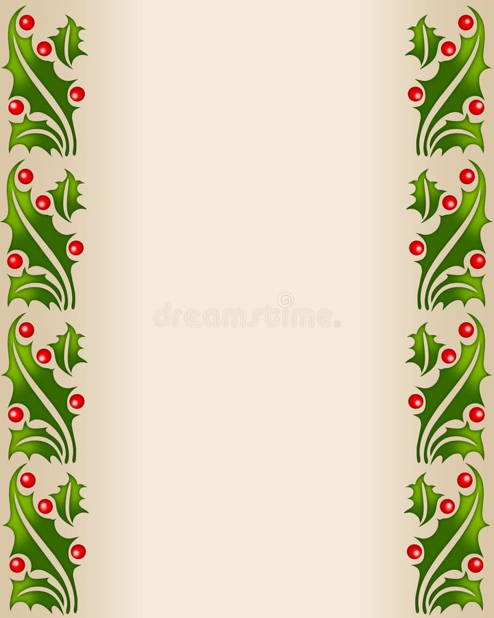 Stenciled Holly Border Frame Stock Illustrations – 3 Stenciled Holly ...