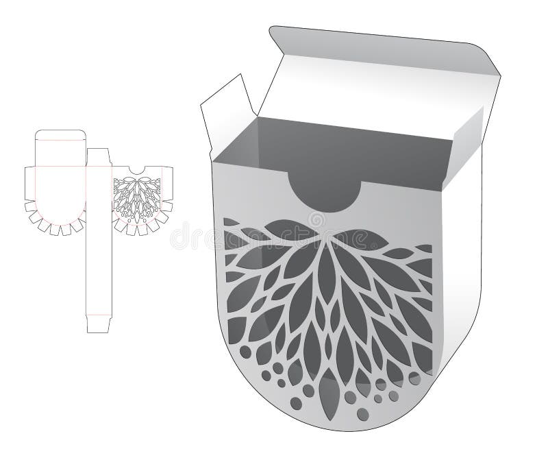 Round Box and Lid Die Cut Template Stock Vector - Illustration of ...