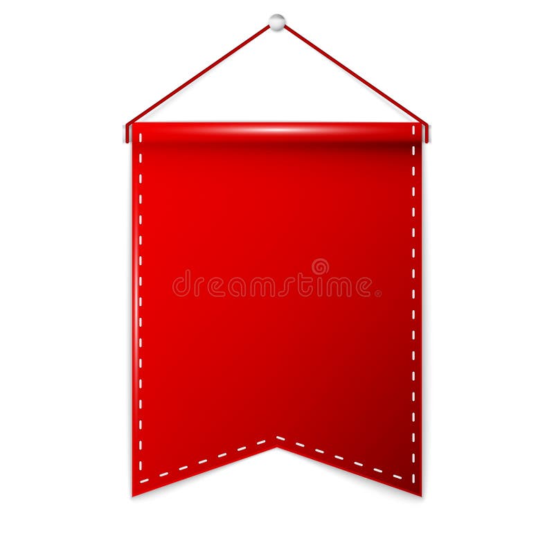 Stendardo Rosso Che Appende, Modello Illustrazione Vettoriale ...