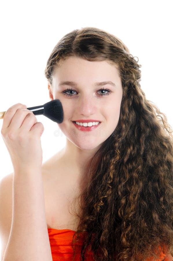 Stendere Il Trucco Della Ragazza Fotografia Stock - Immagine di ...