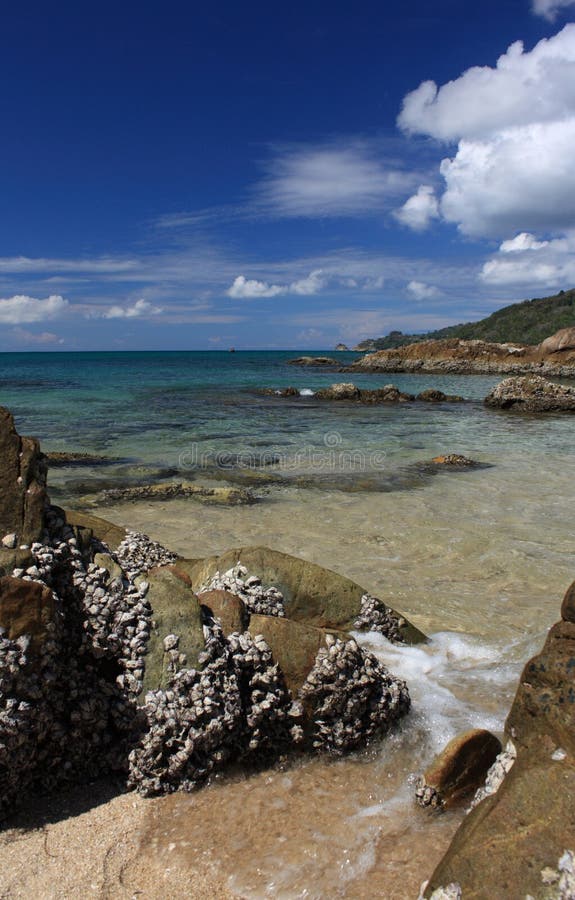 Stenen op het strand stock foto. Image of blauw, caraïbisch - 24047930