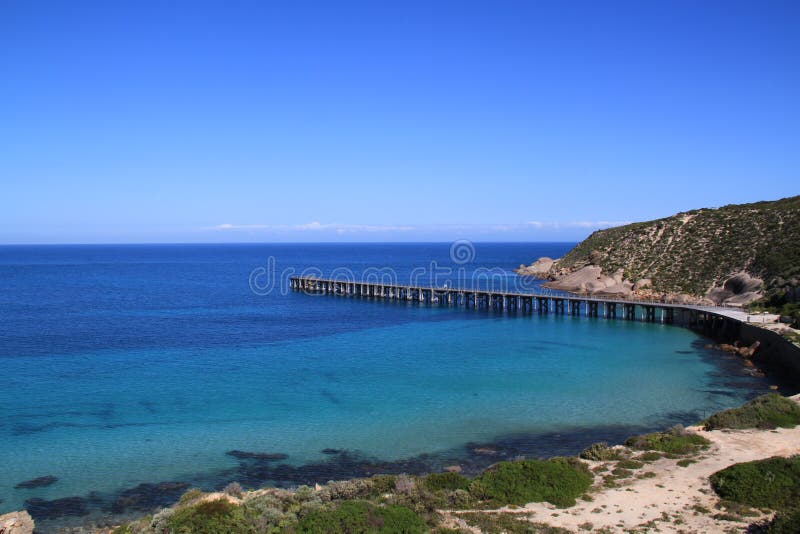 Stenhouse Bay Jetty on a Bright, Sunny Day Stock Image - Image of deep ...