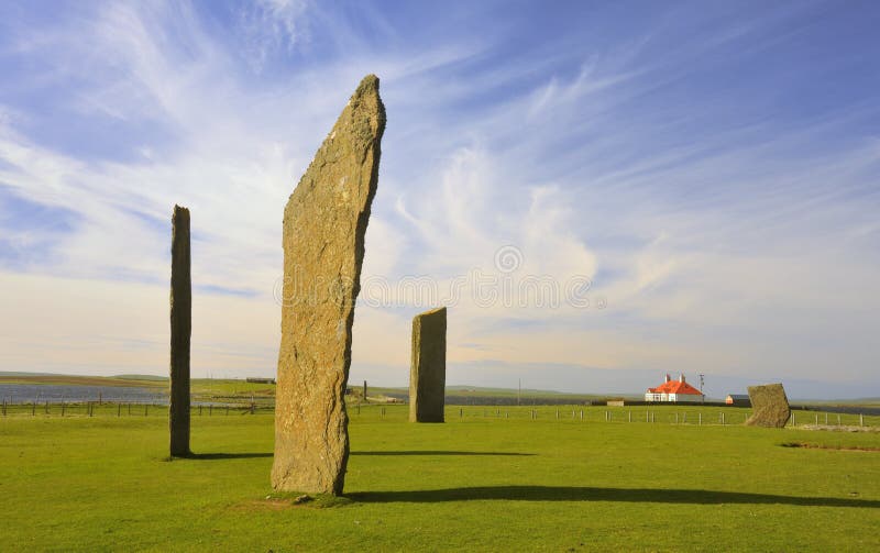 Stenness, Neolithic Standing Stones 2 Orkney Isles Stock Photo - Image ...