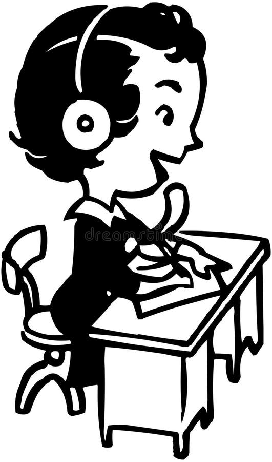 Steno 1 stock vector. Illustration of retro, lady, reporters - 42094663