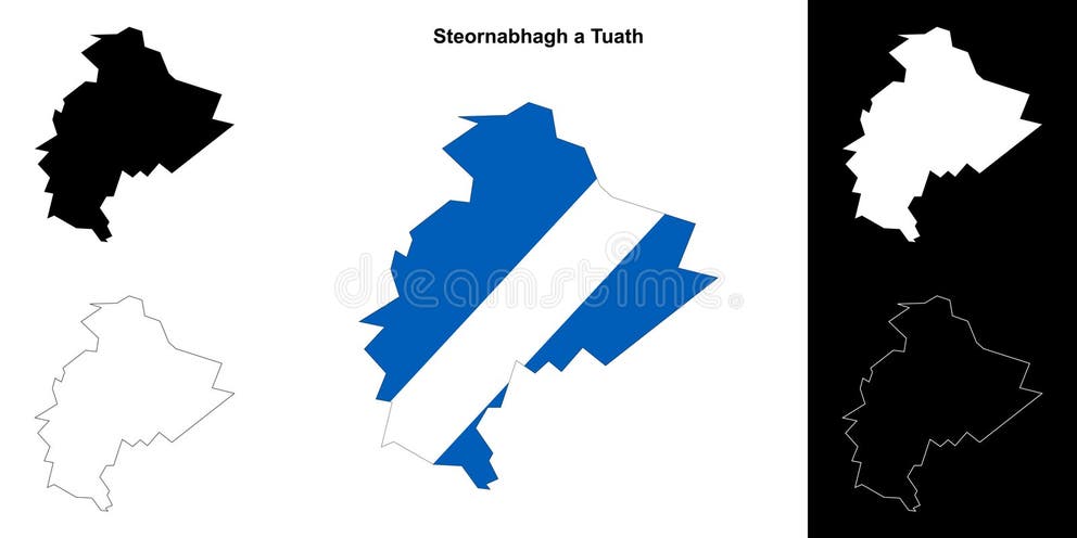 Steornabhagh a Tuath Outline Map Stock Vector - Illustration of ...