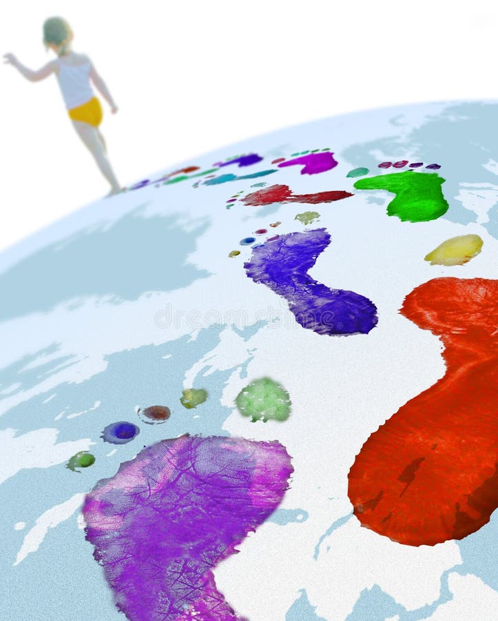 Step stock image. Image of finger, world, child, imprint - 6929983