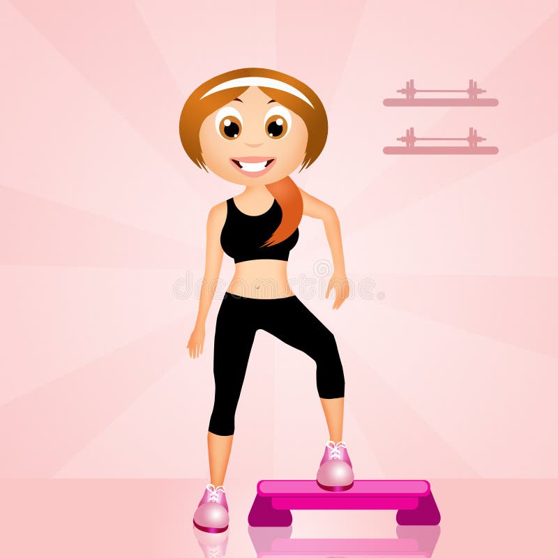 Step aerobic stock illustration. Illustration of cyclette - 52866103