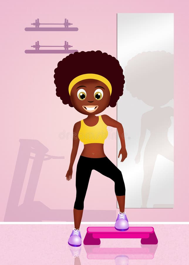 Step Aerobics Cartoon