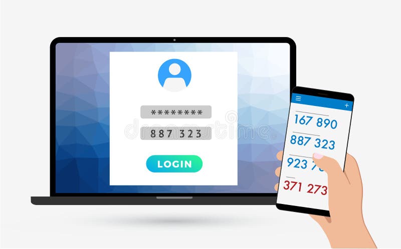 2 Step Authentication Two Steps Verification Code Stock Vector