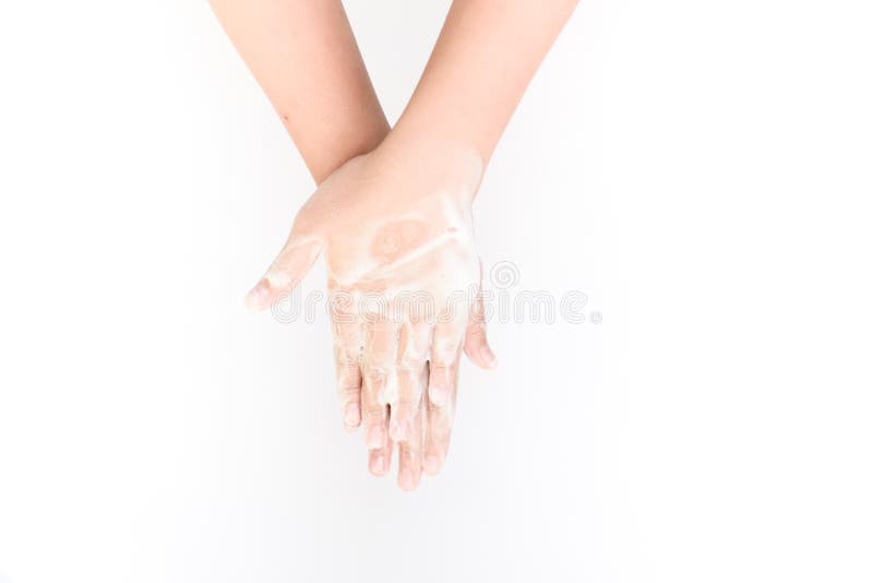 Step 3 Back of Hand. Kid Hand Using Soap To Wash Stock Image - Image of ...