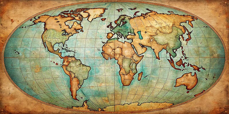 Enchanted Antique World Globe a HandDrawn Journey through History ...