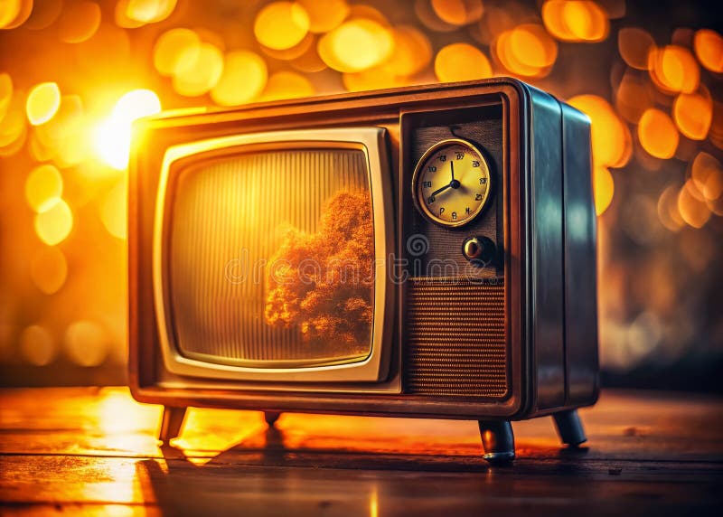 Retro Digital Clock on a Vintage CRT Monitor a Nostalgic Glimpse at ...