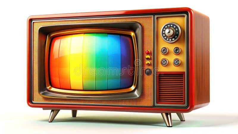 A Blast from the Past Vintage Television Set Vibrant Colors and Retro ...