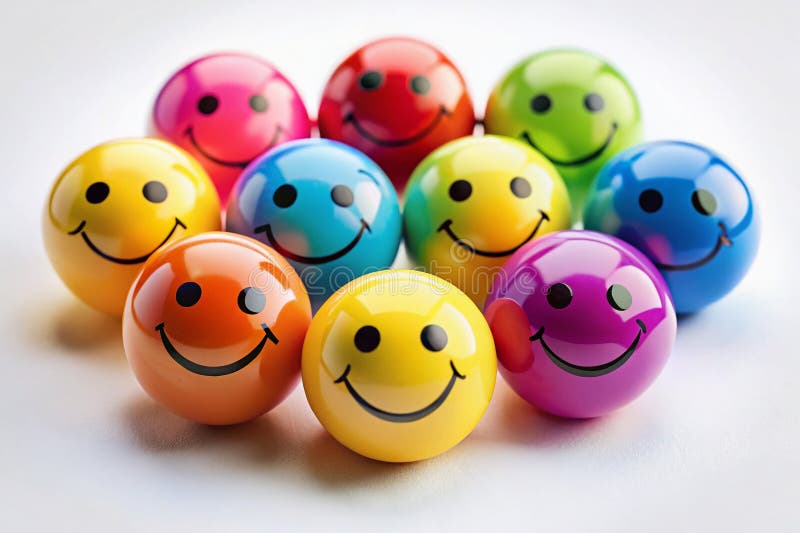 Retro Smiley Face Feedback Balls Vibrant Vintage Emoji Balls Capture ...