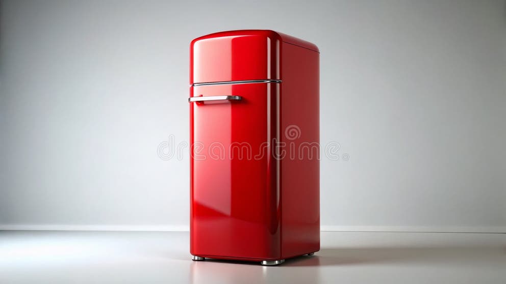 A Classic Retro Red Refrigerator a Time Capsule of Kitchen Style from ...