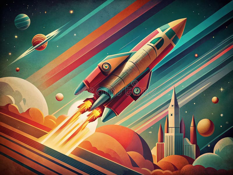 Blast Off To Cosmic Adventures Retro Space Tour Poster Featuring ...
