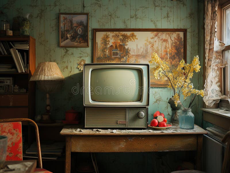 Step Back in Time: a Cute Vintage House Interior Stock Illustration ...