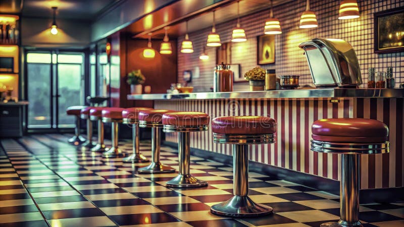 Step Back in Time a Nostalgic Retro Diner Scene from the 1950s ...