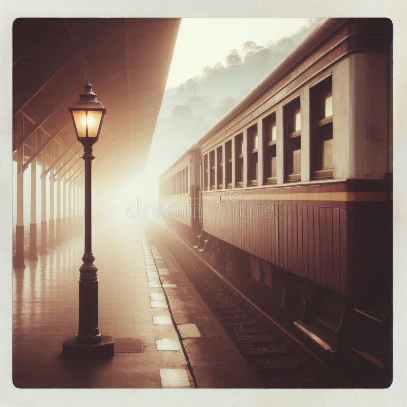 A Step Back in Time at the Station Stock Illustration - Illustration of ...