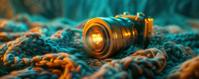 Vintage Projector with a Glowing Lens, a Touch of Nostalgia and Magic ...