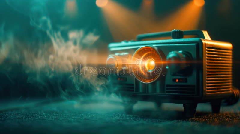 Vintage Retro Projector with Bold, Striking Illumination, Classic Movie ...